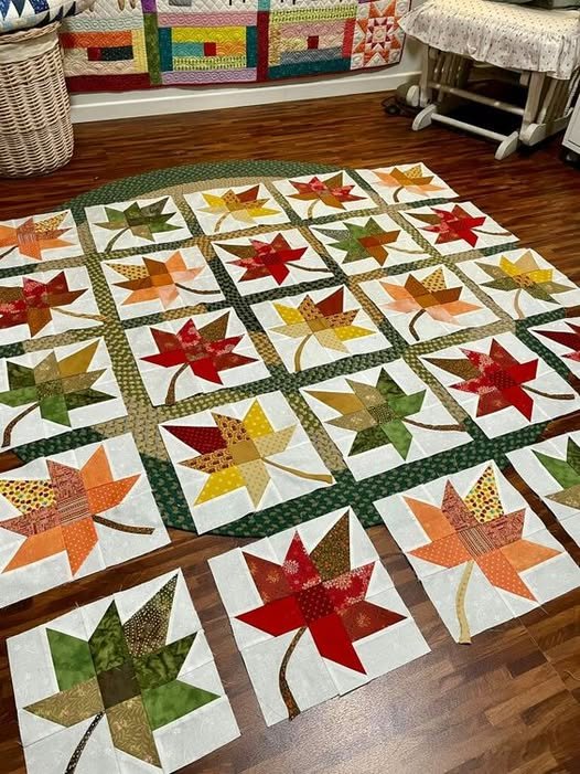 Maple Leaf Block – Step by Step Tutorial – Yarn and Fabric