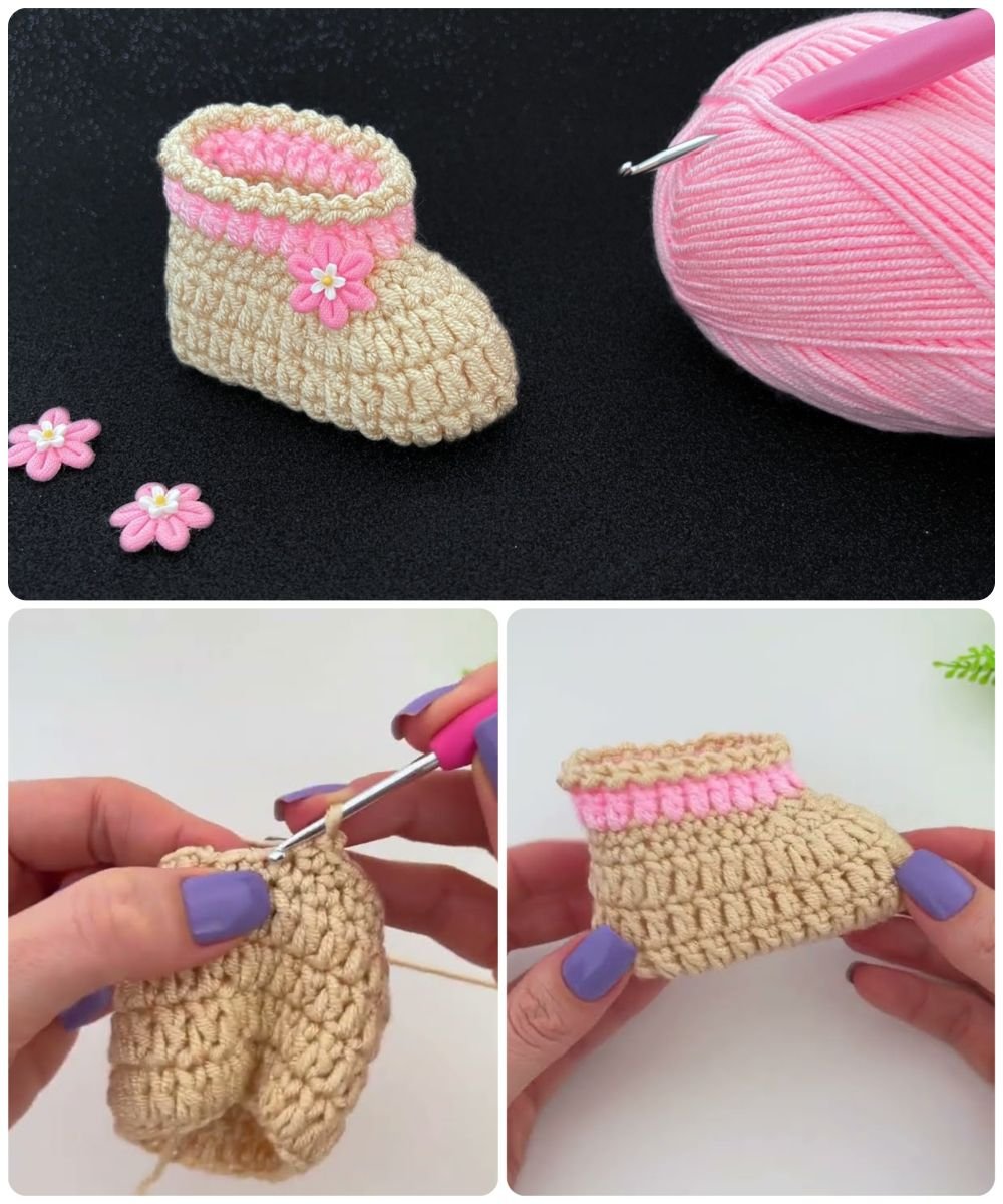 Cute Baby Shoes – Step by Step Tutorial – Yarn and Fabric