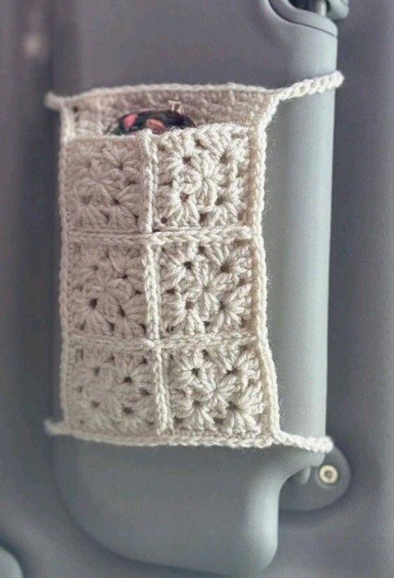 Crochet Bag for Car Visor – Step by Step Tutorial – Yarn and Fabric