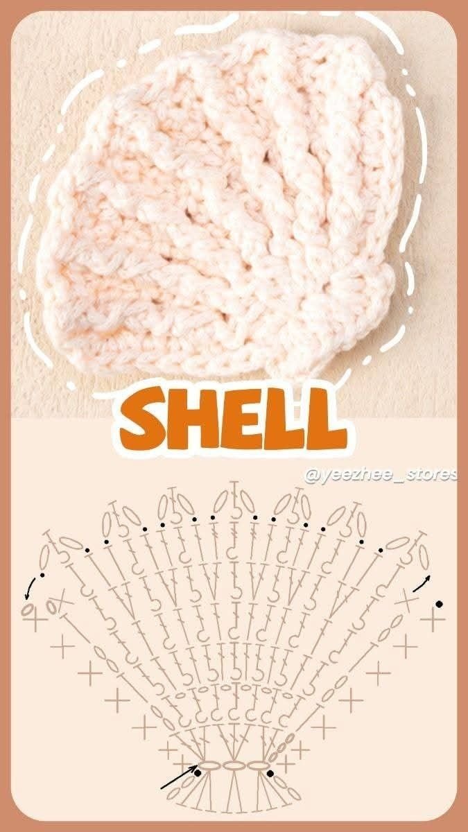 Learn how to crochet a seashell.-Step by Step Tutorial – Yarn and Fabric