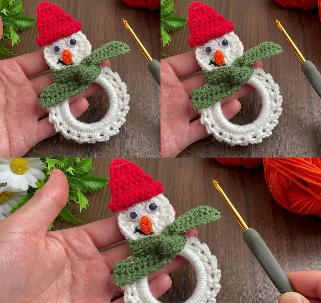Cute crocheted snowman-Step by Step Tutorial – Yarn and Fabric