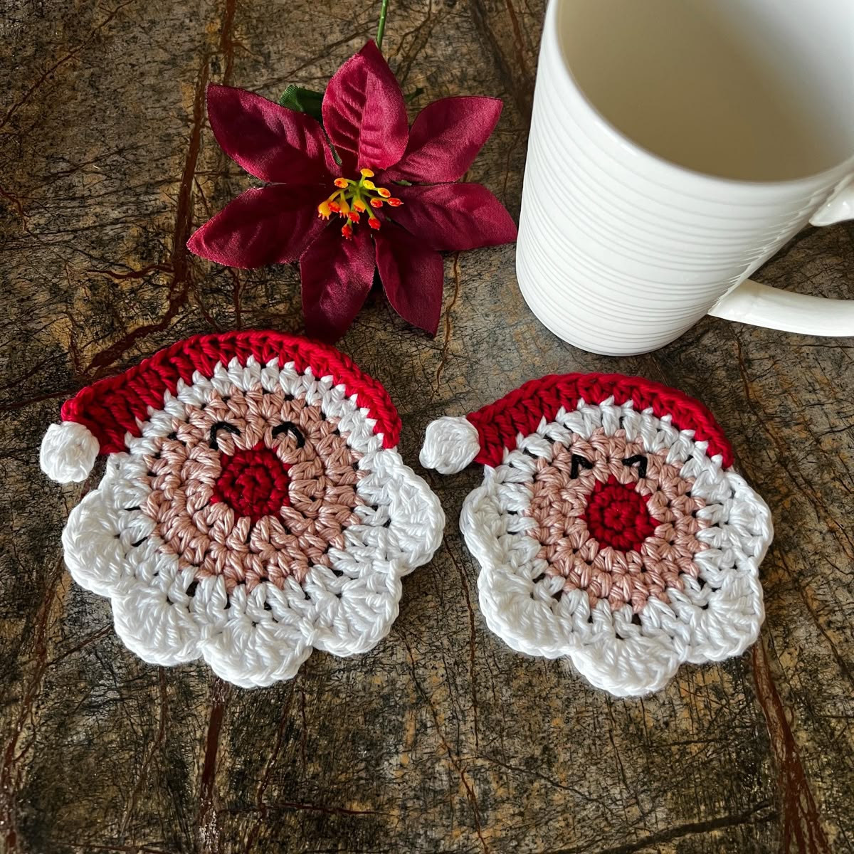 Christmas crochet coasters–Step by Step Tutorial – Yarn and Fabric
